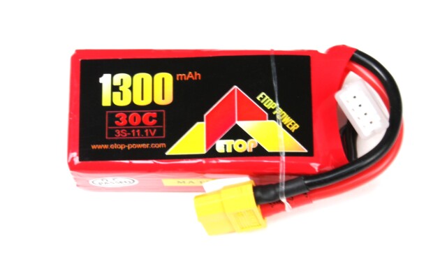 Lipo 3S-1300mAh（30C)XT60 E-Top Power
